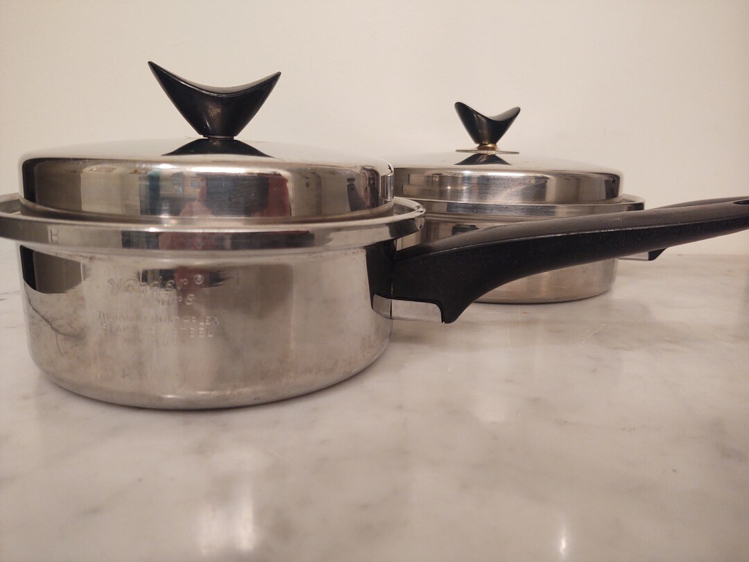 Pair of Wonder Ware Pans, Thermium Multi Plex Atomic Handles 1 and 2 ...