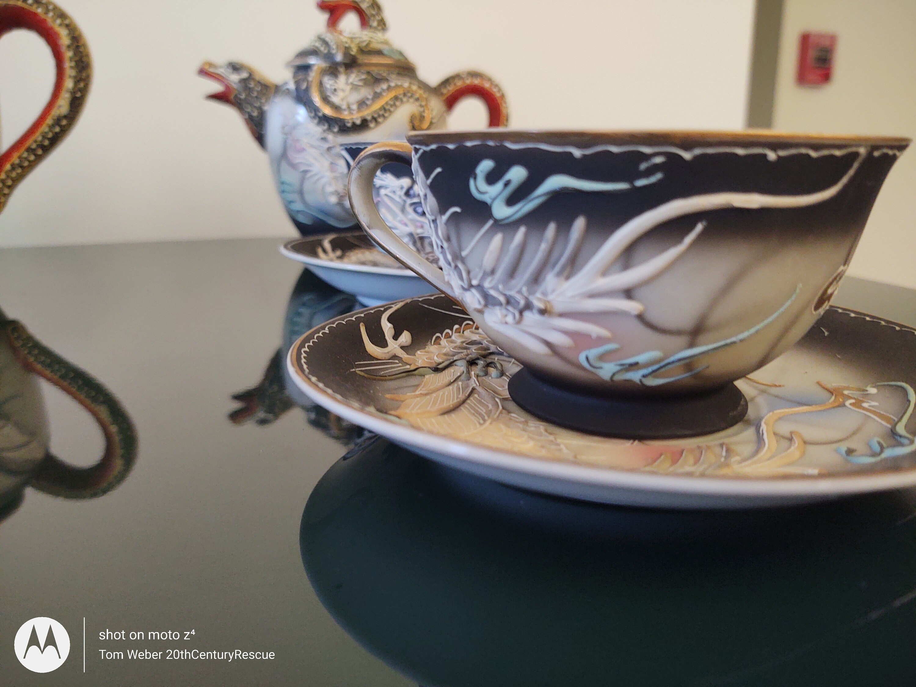 Antique Dragonware Moriage Tea Set Pot Sugar Creamer Cups - Etsy