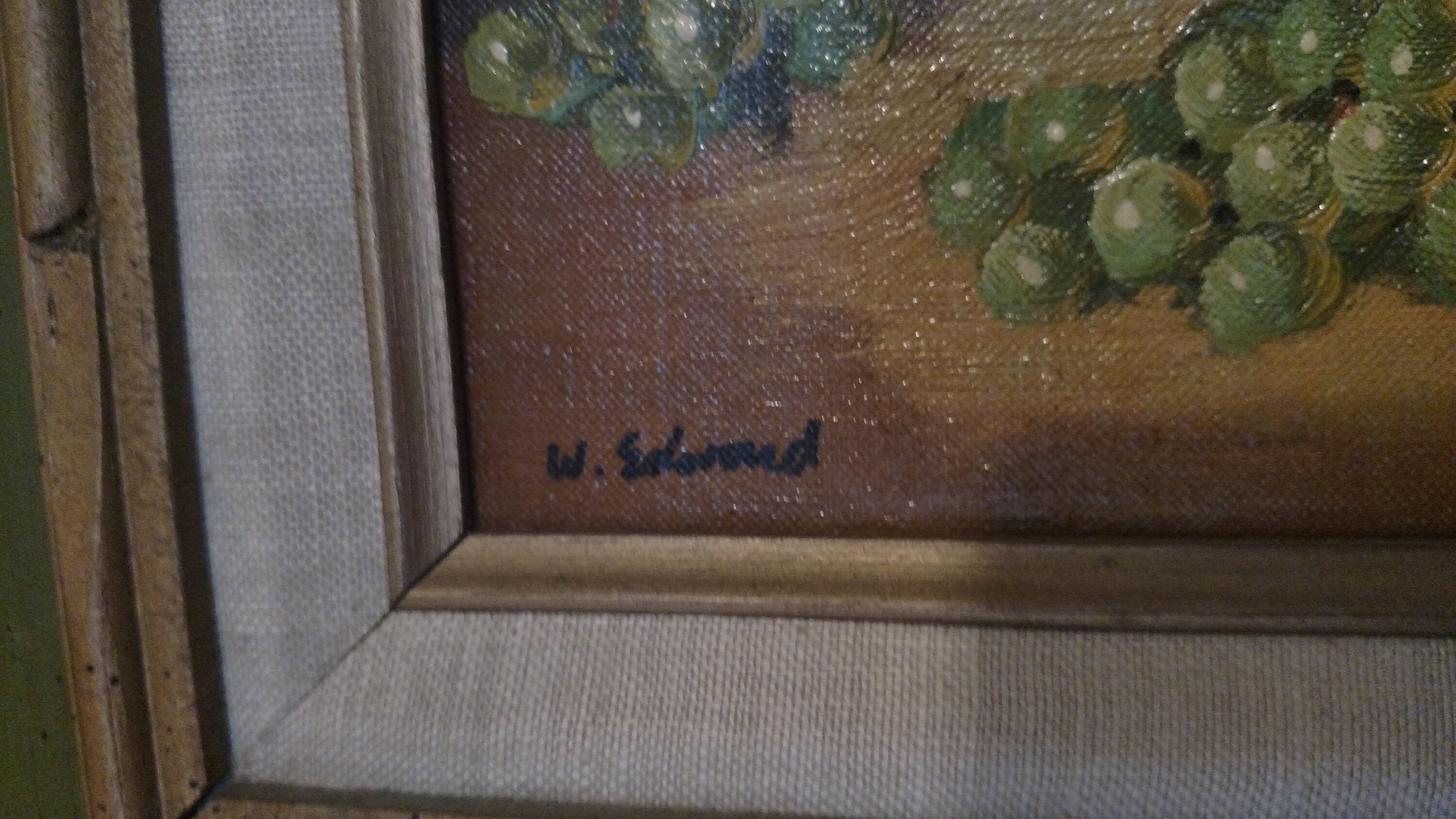 Vintage Oil on Board by W. Edward, Still Life, Fantastic! MCM Frame - Etsy