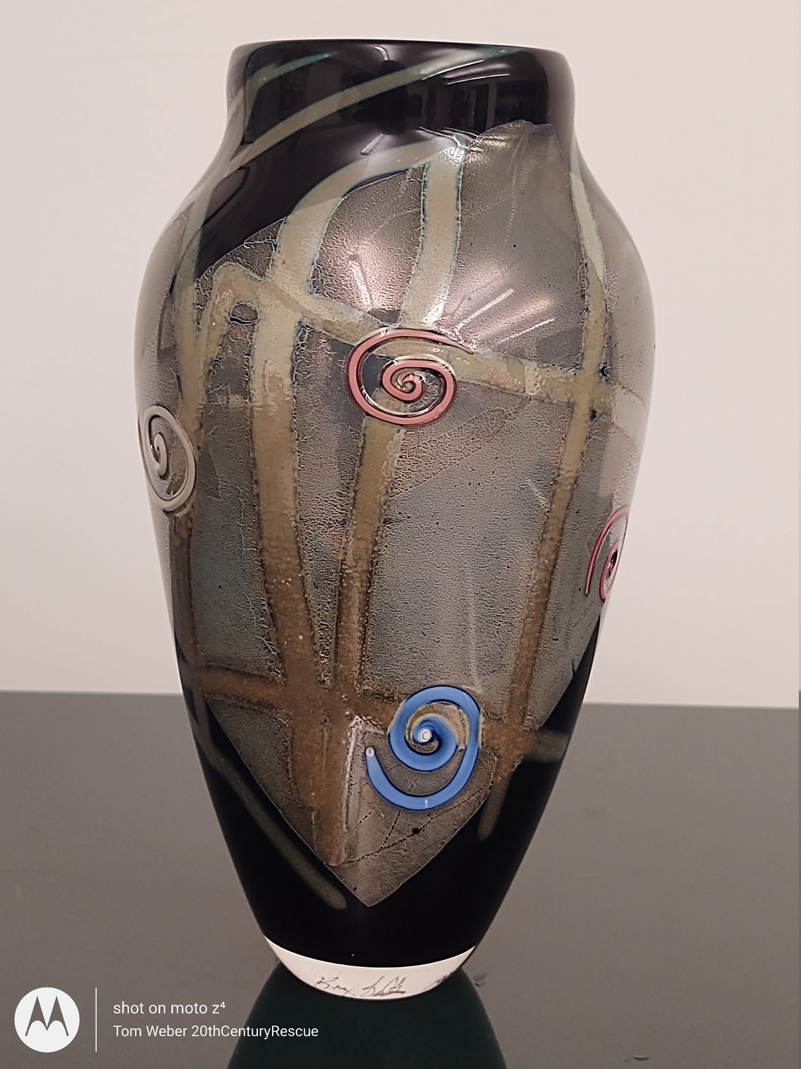 Hand Blown 10 Vase Etch Signed and Dated Luster | Etsy