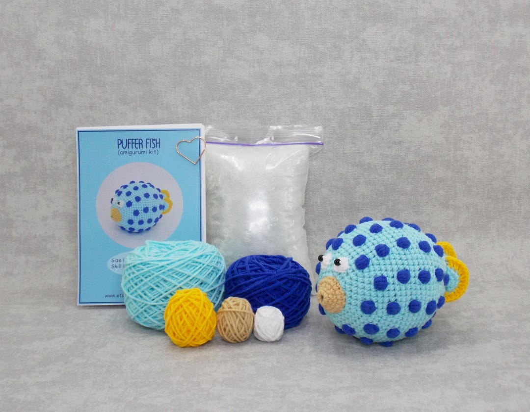 DIY Amigurumi Crochet Kit Puffer Fish - Etsy