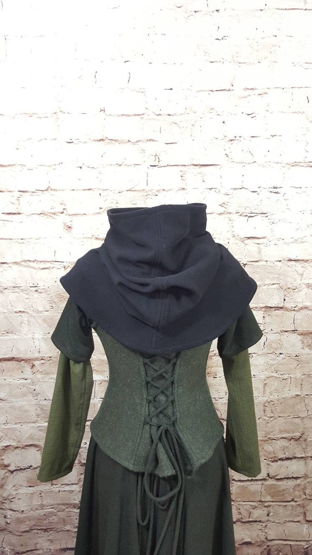 Gugel Black for Women and Men Made of Wool Fabric, Gugel Fantasy, Role ...