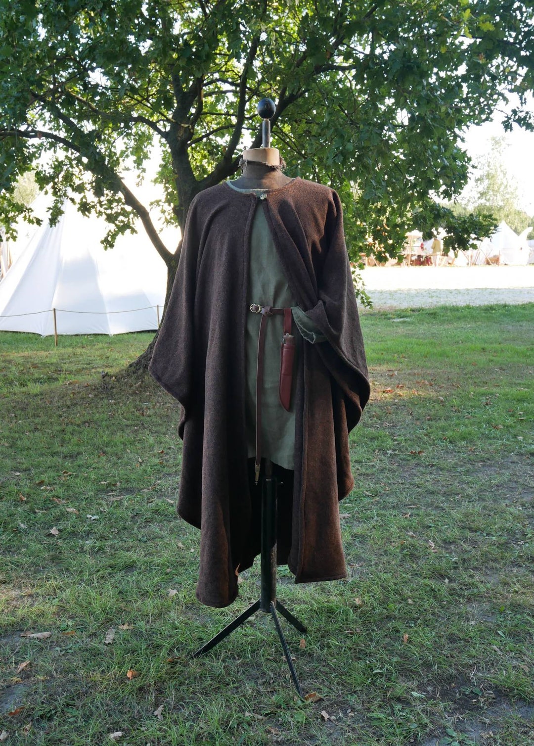 Cloak Tweed Brown-black Without Hood, Cloak Medieval, Cloak Viking ...