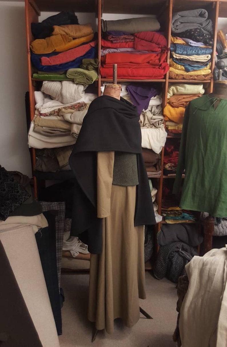 Short Medieval Black Cloak Without Hood Medieval Cloak Black - Etsy