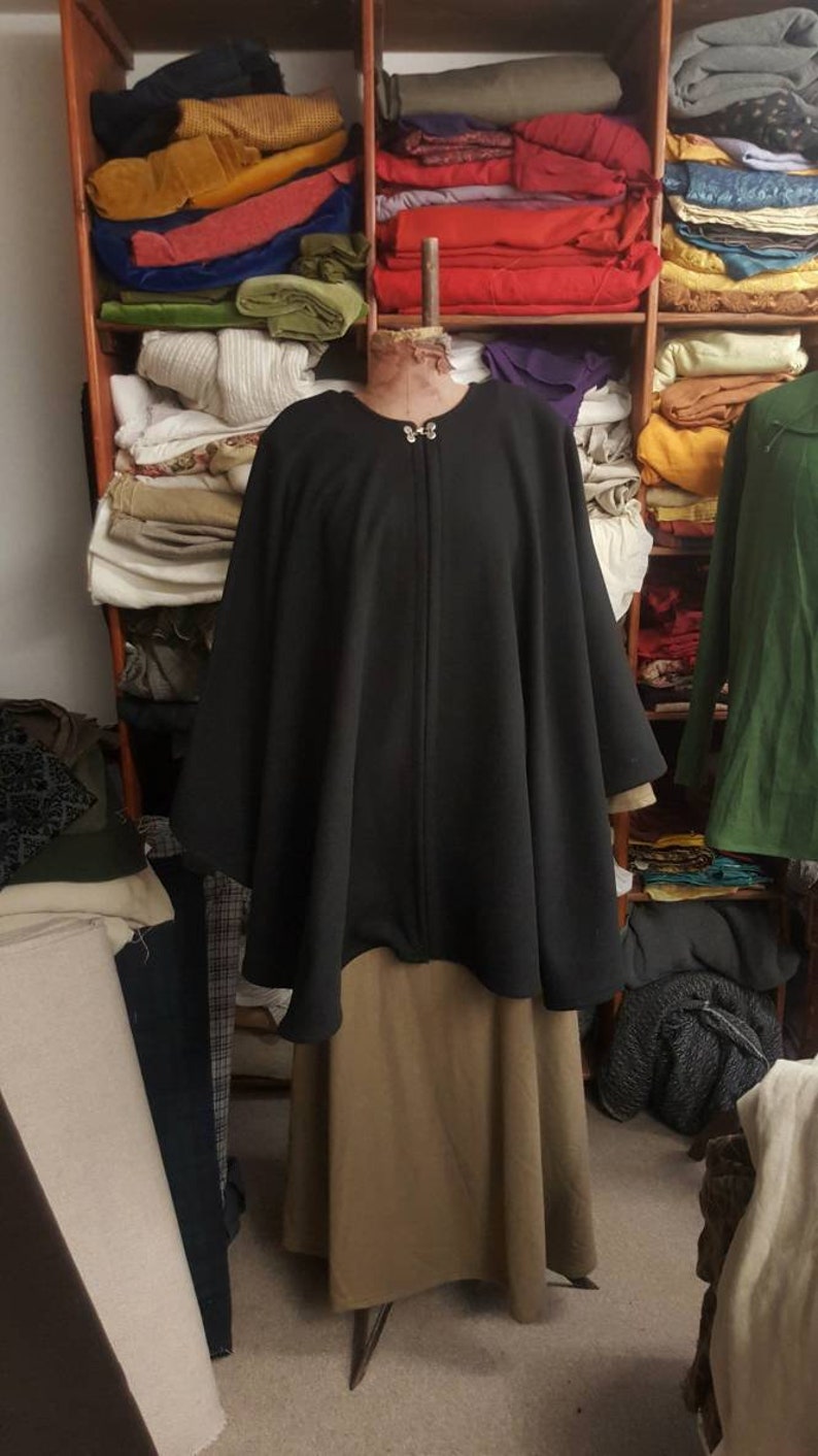 Short Medieval Black Cloak Without Hood Medieval Cloak Black - Etsy