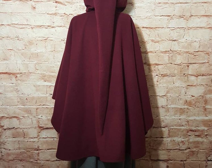 Cloak,hooded Cape, Bright RED, Handmaid//velvet W/clasp Collar ...