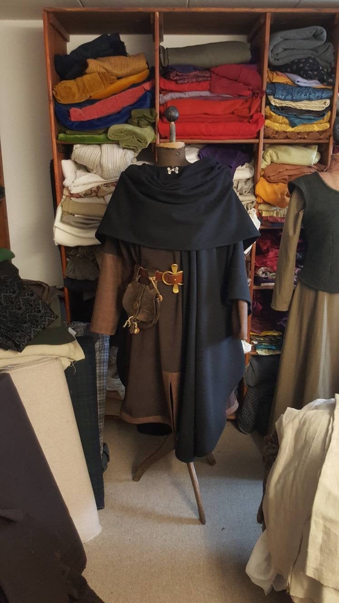 Long Black Cloak Without Hood, Medieval Cloak, LARP Cloak, Fantasy ...