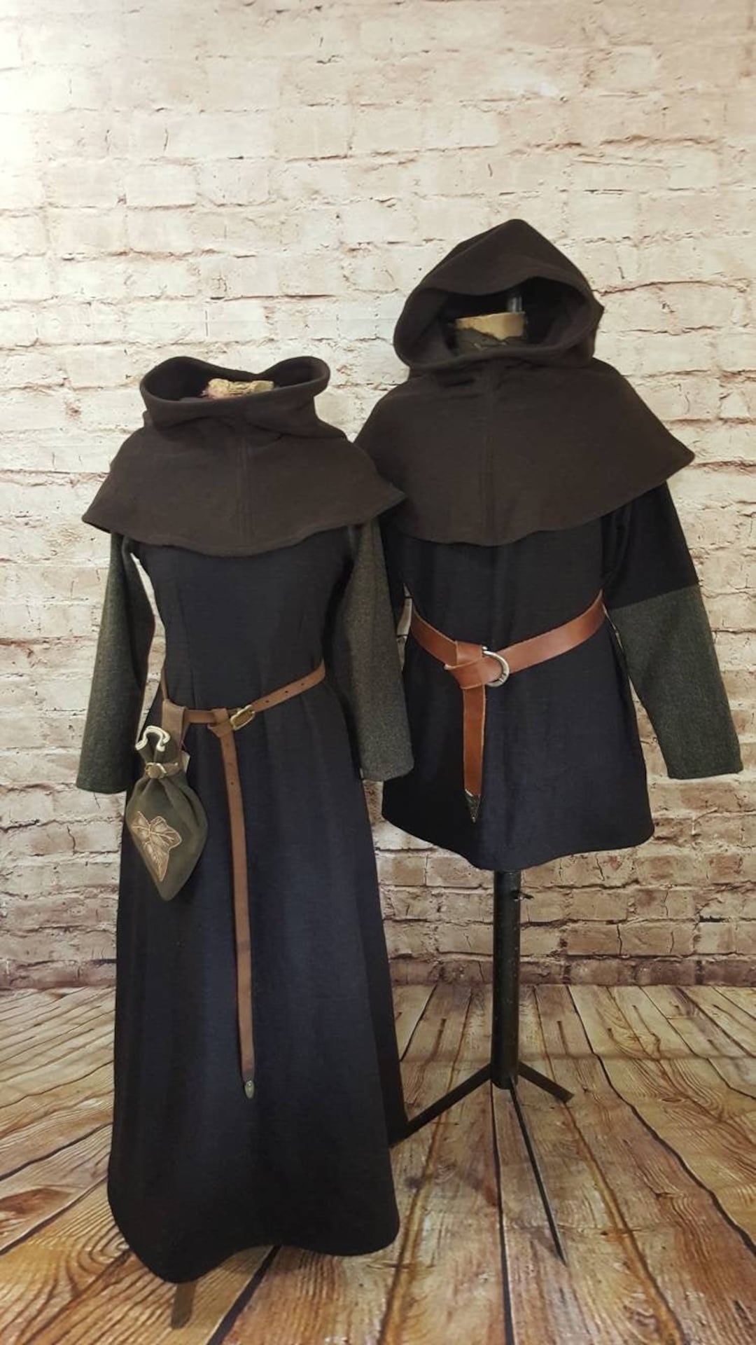 Gugel for Men and Women Brown Made of Soft Wool Fabric, Gugel Medieval ...