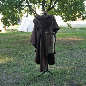 Cloak Tweed Brown-black Without Hood, Cloak Medieval, Cloak Viking ...