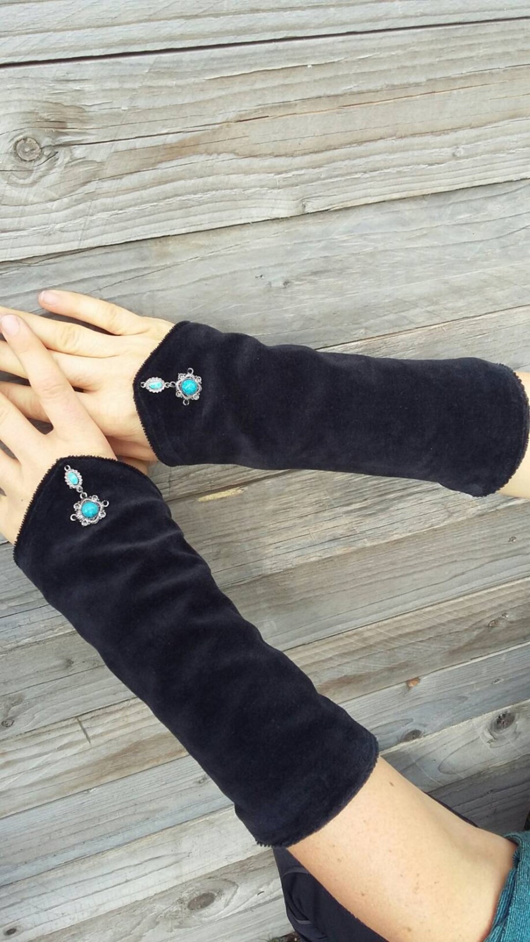 Noble Velvet Cuffs Black, Nicky Velvet, Ethnic, Arm Warmers, Arm Cuffs ...