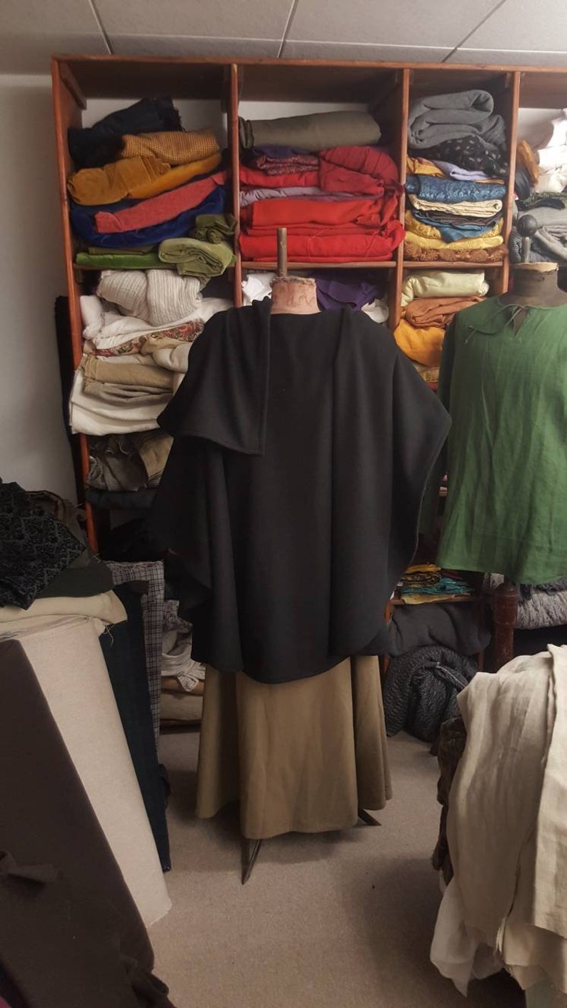 Short Medieval Black Cloak Without Hood Medieval Cloak Black - Etsy
