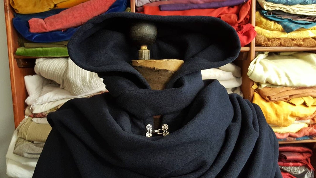 Cape Blue Cape Medieval Cape Handling Wool Larp Medieval - Etsy