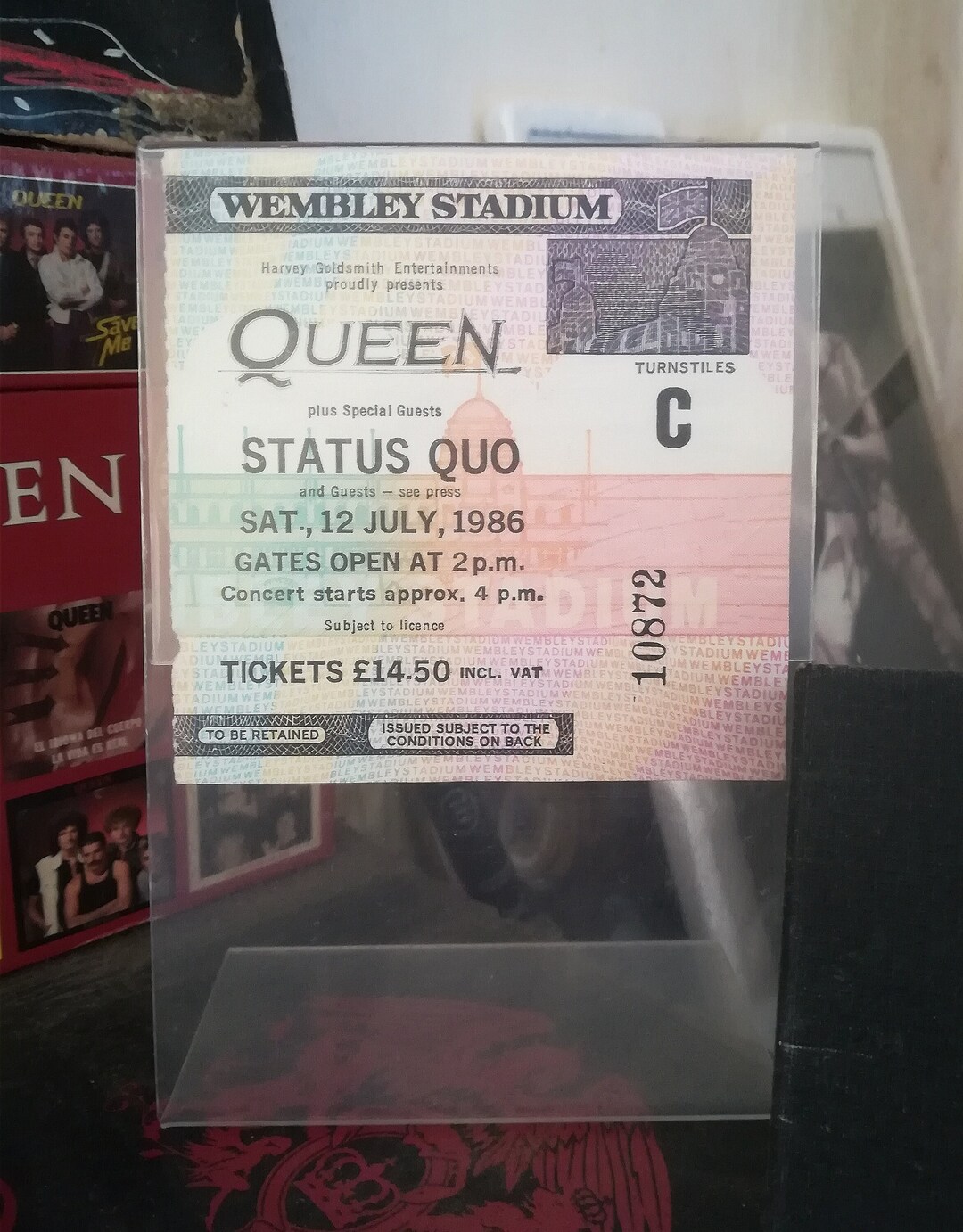 Queen Original 1986 Wembley Ticket Reprint FRAMED Queen Historical ...