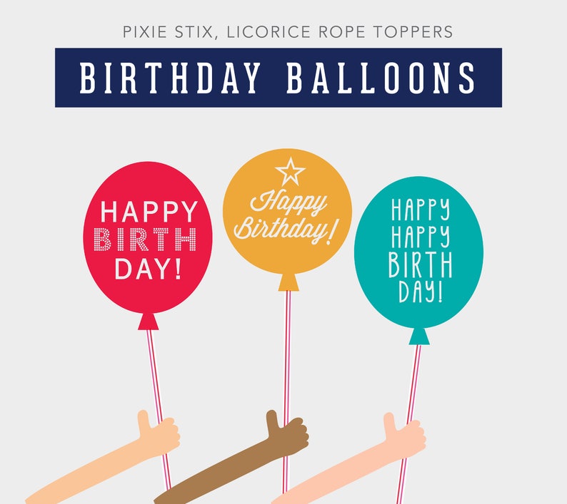 Birthday Balloon Topper Handout Gift, Primary, Birthdays, Parties ...