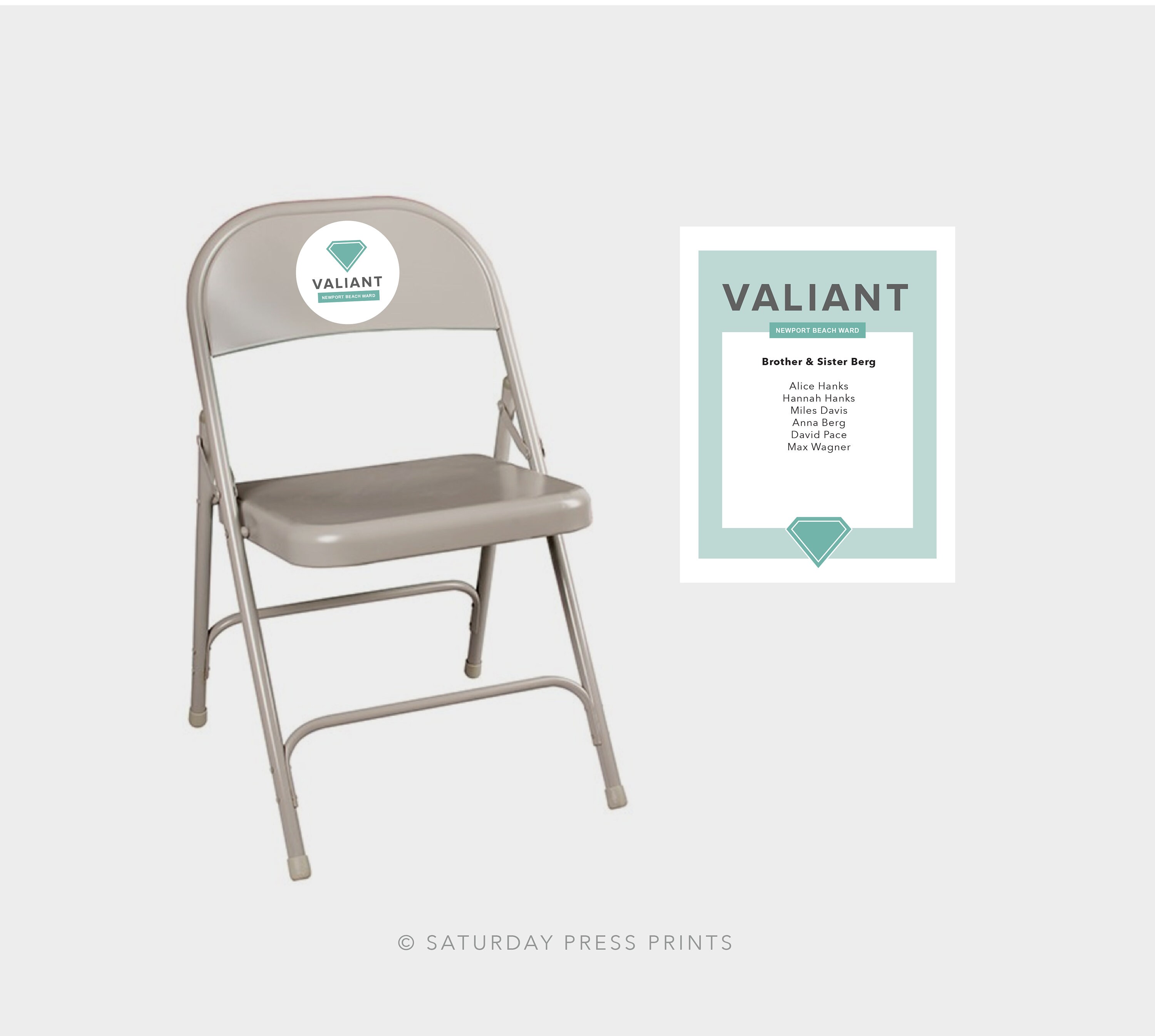 LDS Primary Class Door Signs Chair Signs Sharing Time Assignment Chair ...