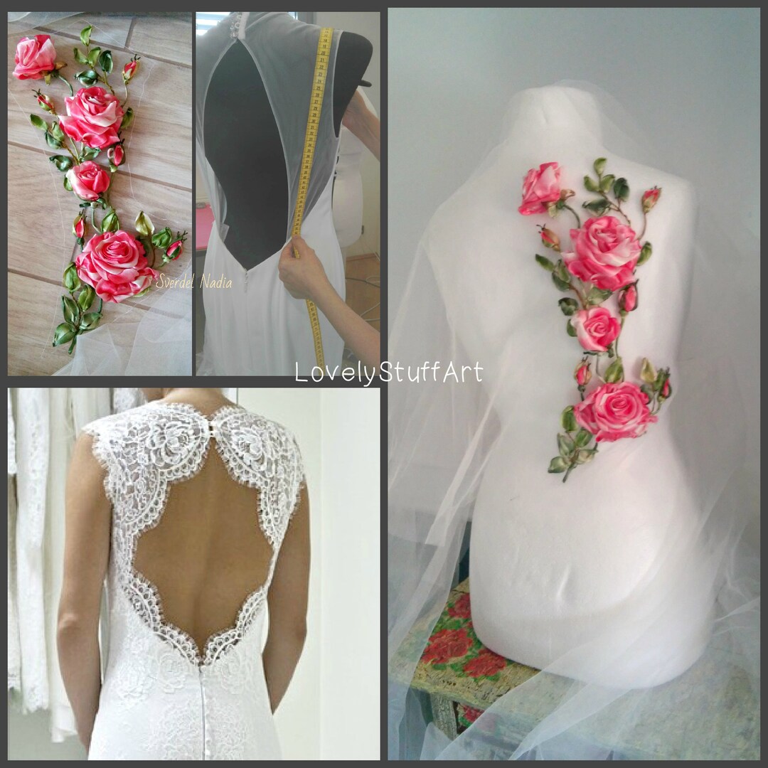 3D Embroidered Tulle Wedding Dress Fabric Lace Fabric Wedding White ...