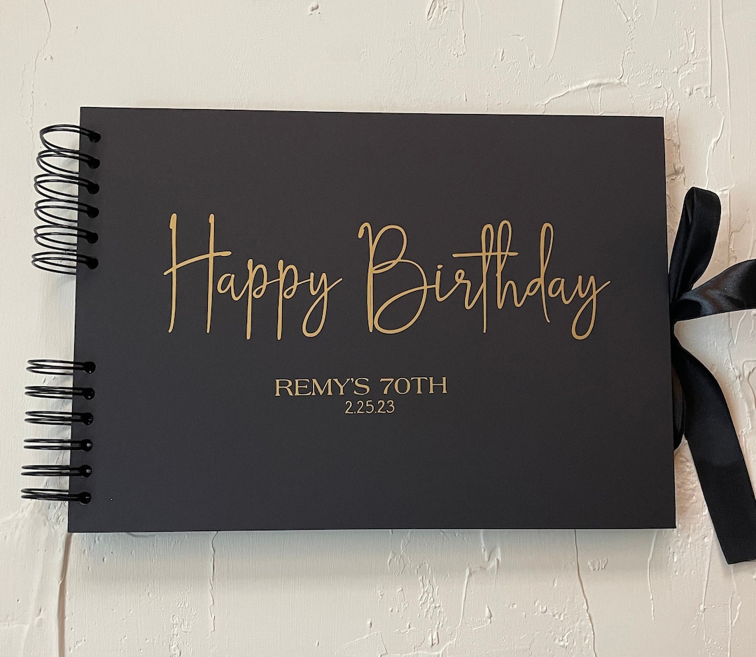 Modern Birthday Guest Book - Birthday Guest Book - Personalized Guest ...