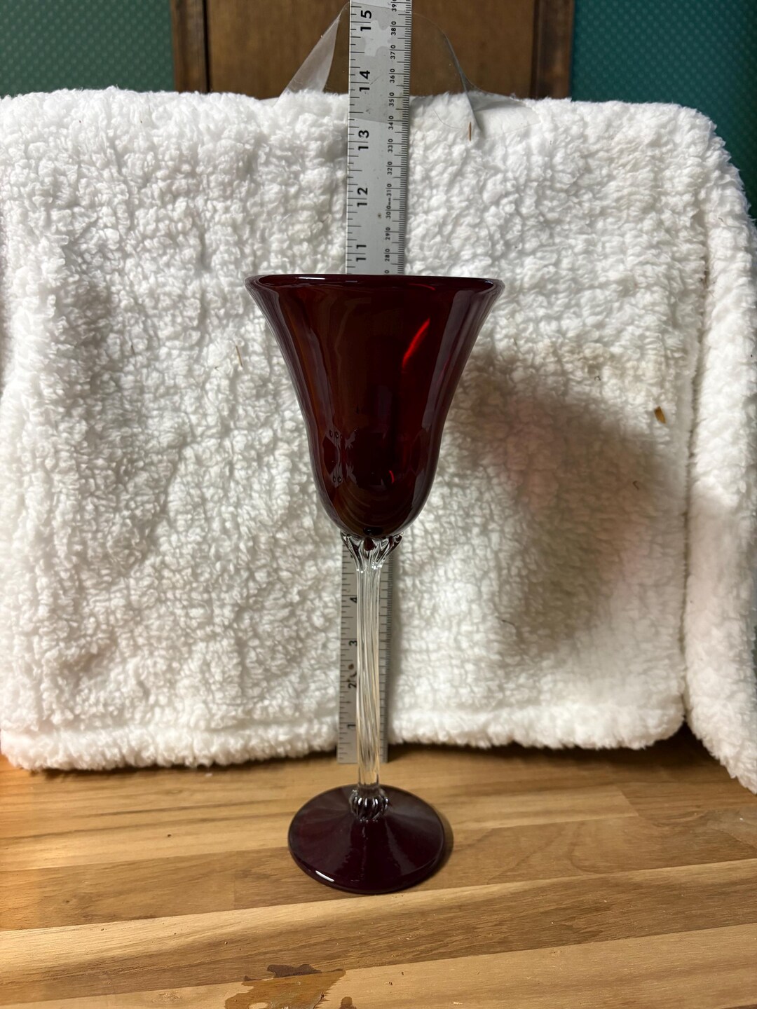 Rick Strini Ruby and Clear Signed Goblet - Etsy