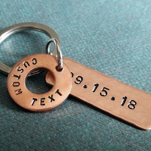 Date Keychain Anniversary Date Gift Engagement Gift Wedding Date Bride ...