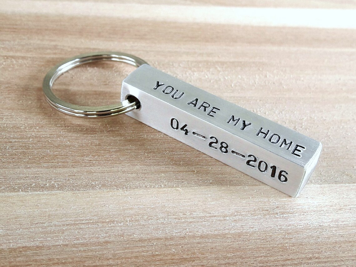 Personalized Keychain for Men Custom Keychain Aluminum Bar | Etsy