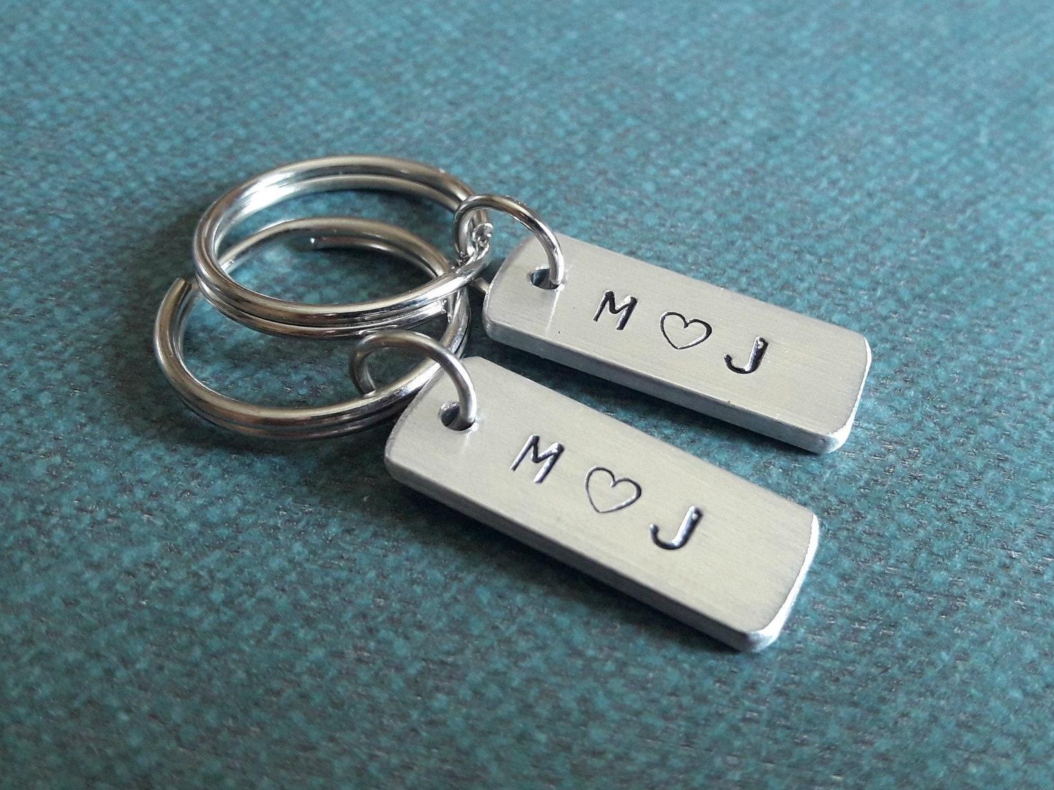 Couples Keychain Set Custom Initials Matching Set of 2 | Etsy