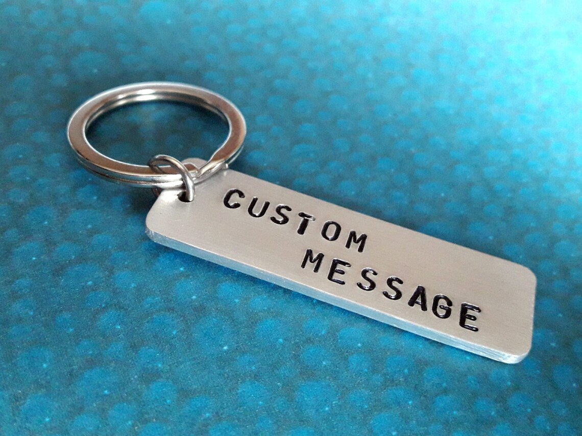 Custom Text Keychain Custom Keychain Custom Key Chain | Etsy