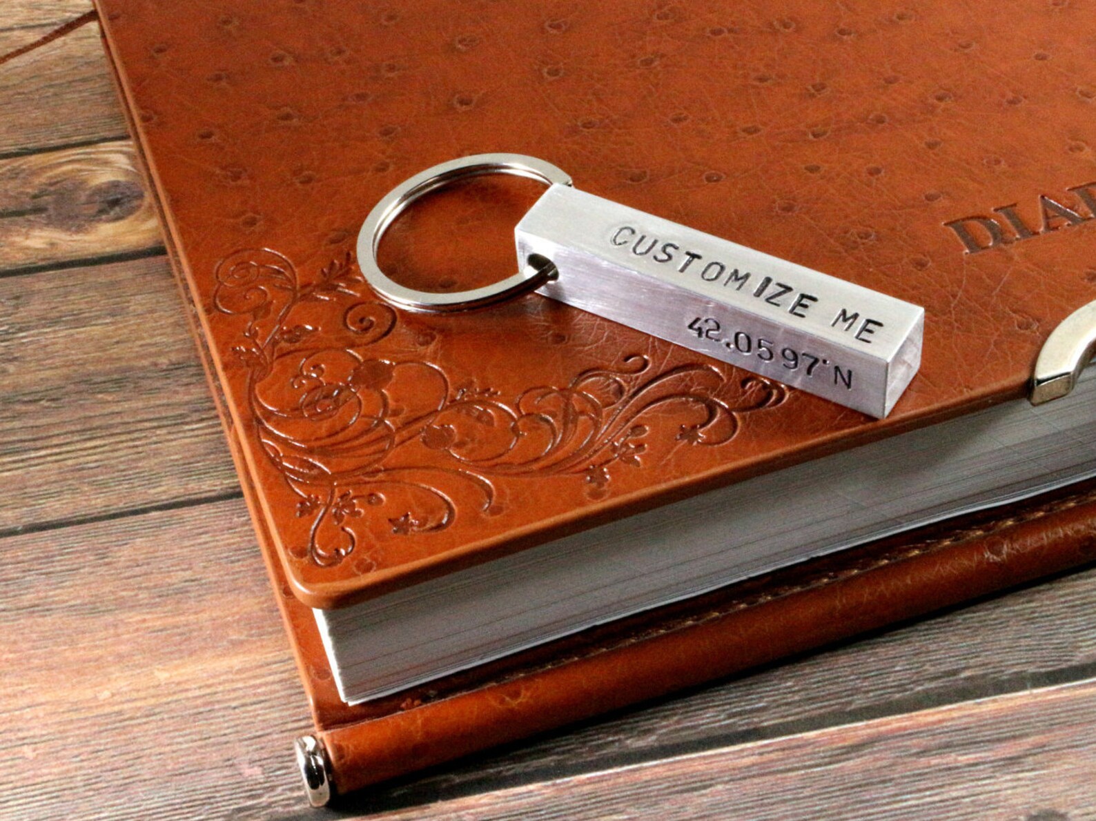 Personalized Keychain for Men Custom Keychain Aluminum Bar | Etsy