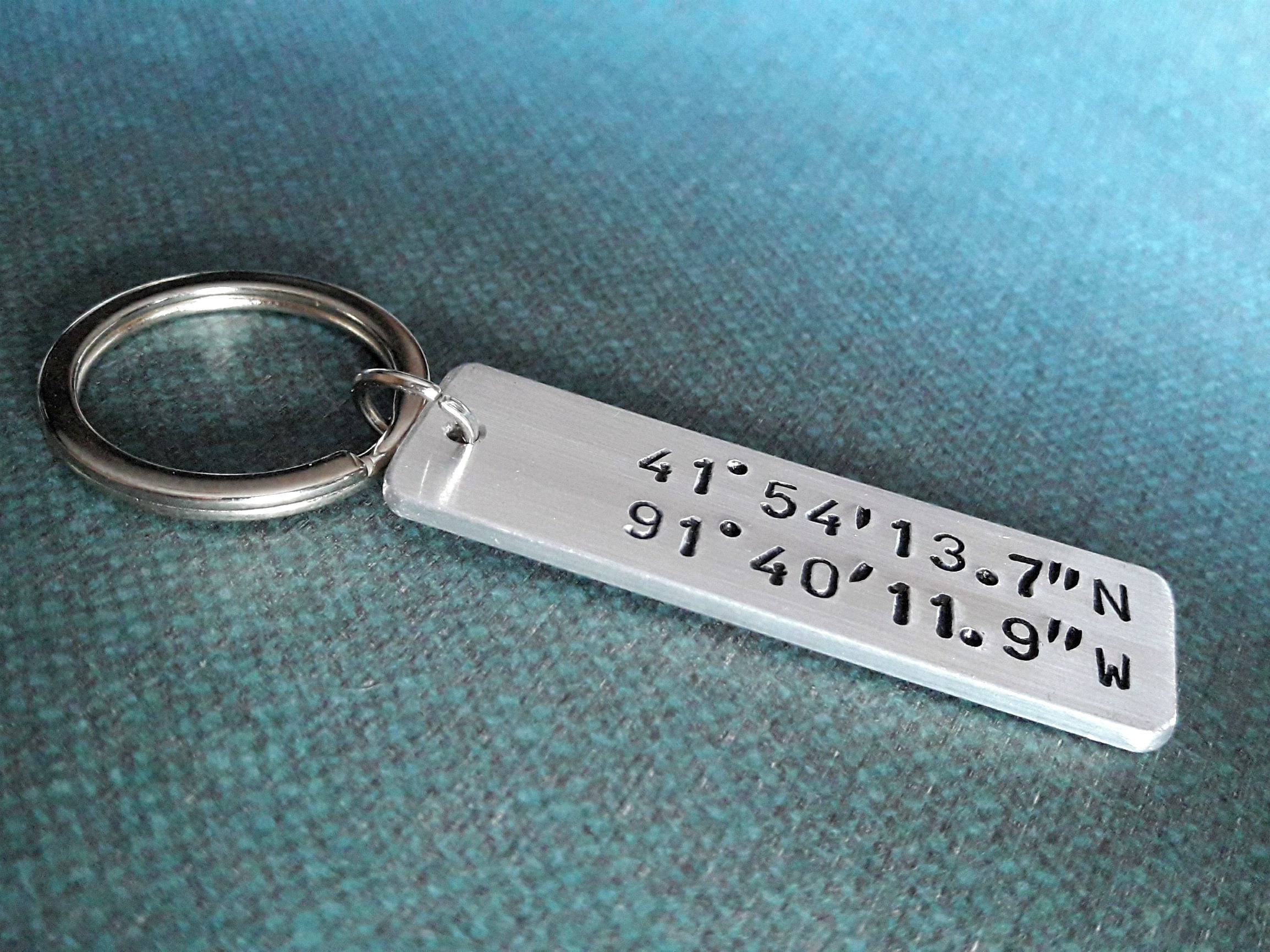 Personalized Coordinates Keychain Custom Home Latitude | Etsy