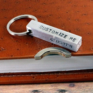 Personalized Keychain for Men Custom Keychain Aluminum Bar | Etsy