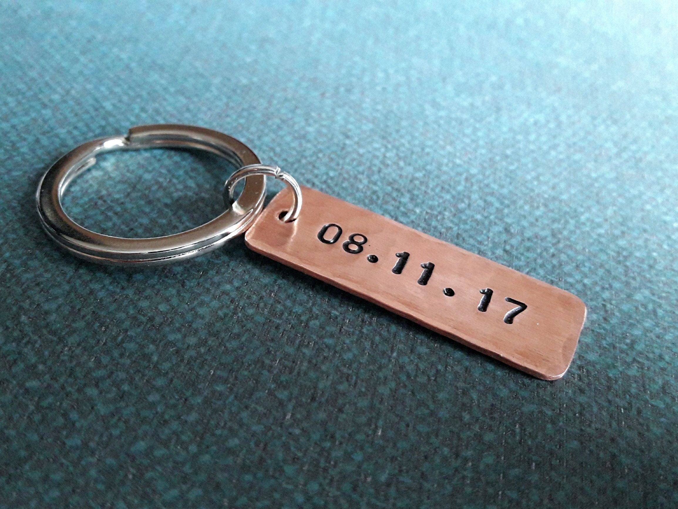 Date Keychain Anniversary Date Gift Engagement Gift Wedding | Etsy