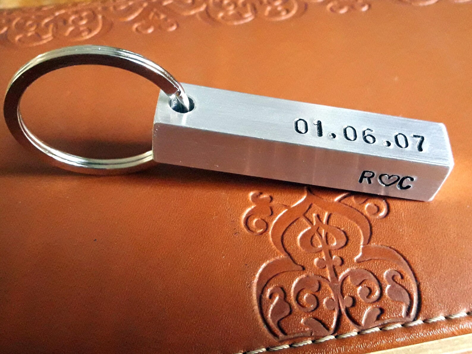 Personalized Keychain for Men Custom Keychain Aluminum Bar | Etsy