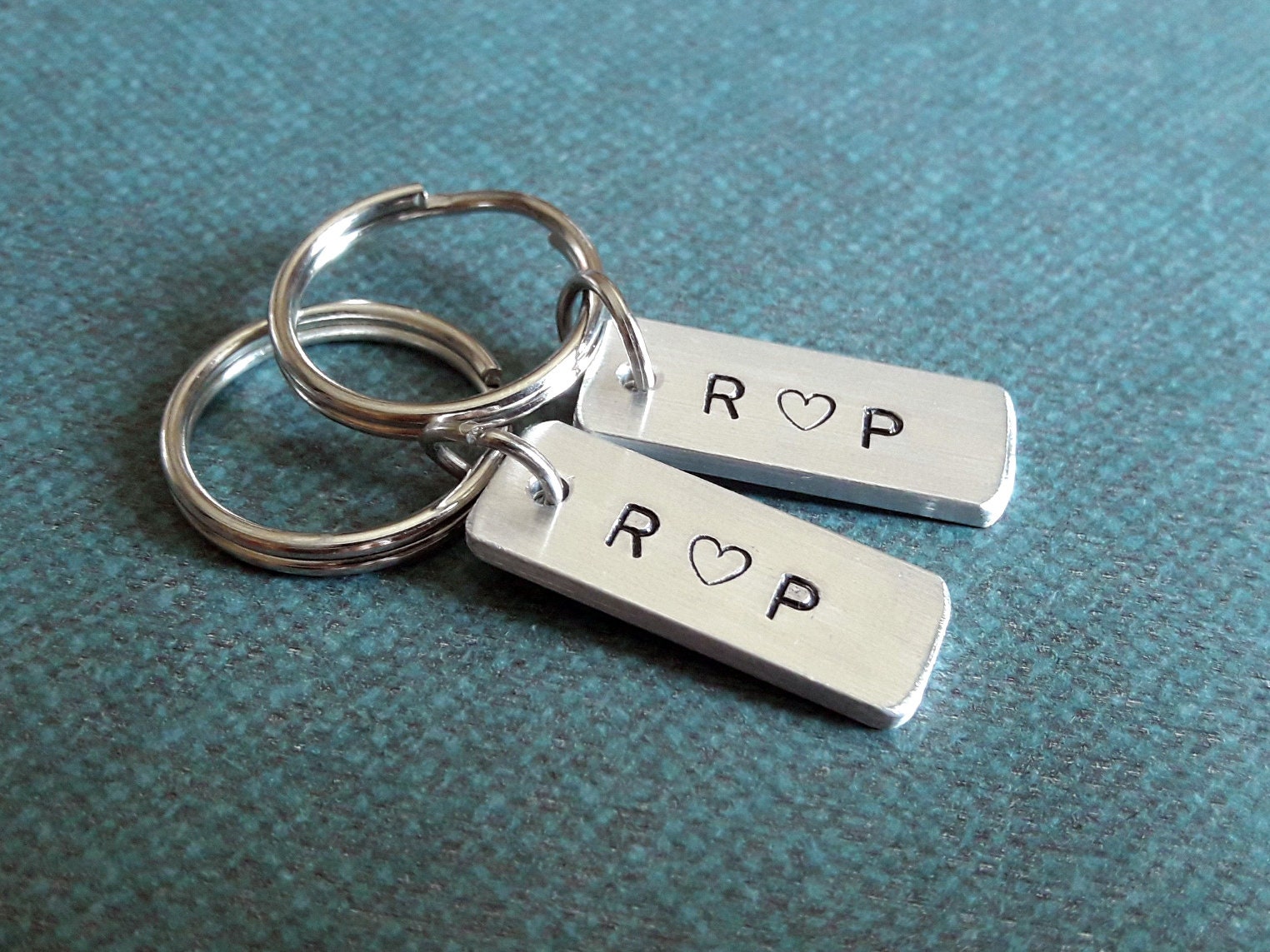 Couples Keychain Set Custom Initials Matching Set of 2 | Etsy