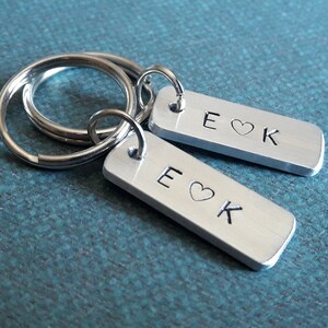 Couples Keychain Set Custom Initials Matching Set of 2 Personalized ...