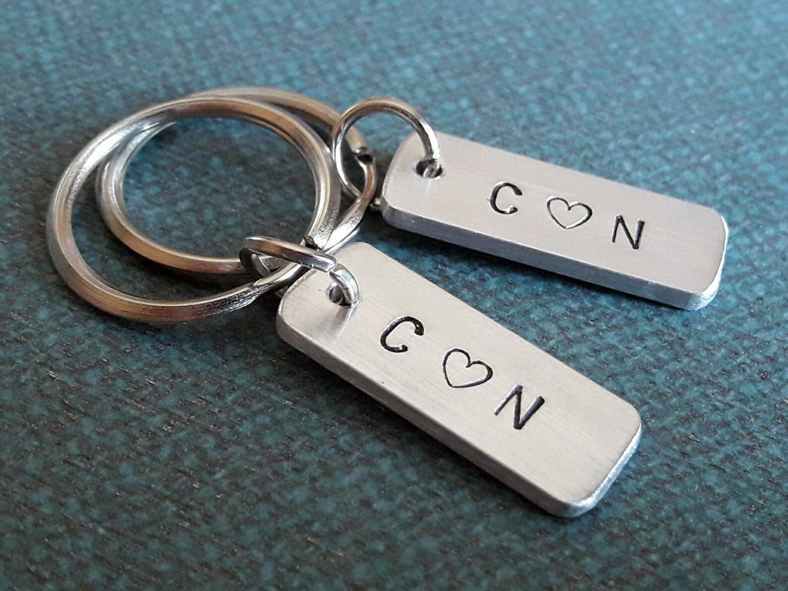 Couples Keychain Set Custom Initials Matching Set of 2 | Etsy