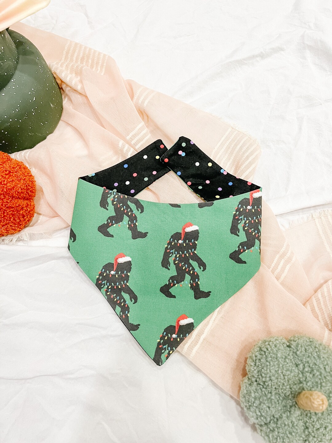 Holiday Yeti Dog Bandana, Winter Pet Scarf, Curved Neck Snap On - Etsy