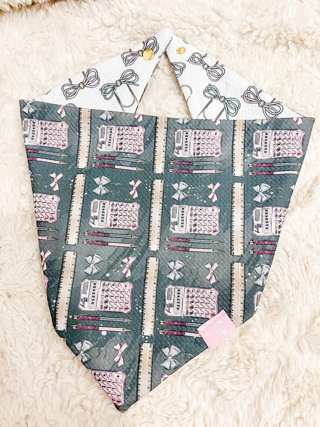 Office Supplies, Straight Neck Snap on Dog Bandana, Reversible Seasonal ...