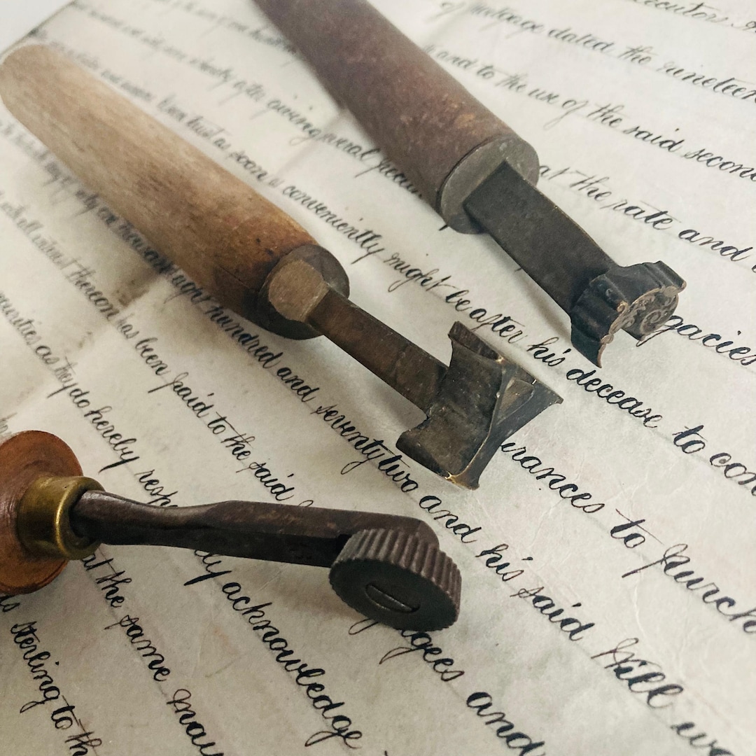 Antique Book Binding Embossing Tools - Etsy