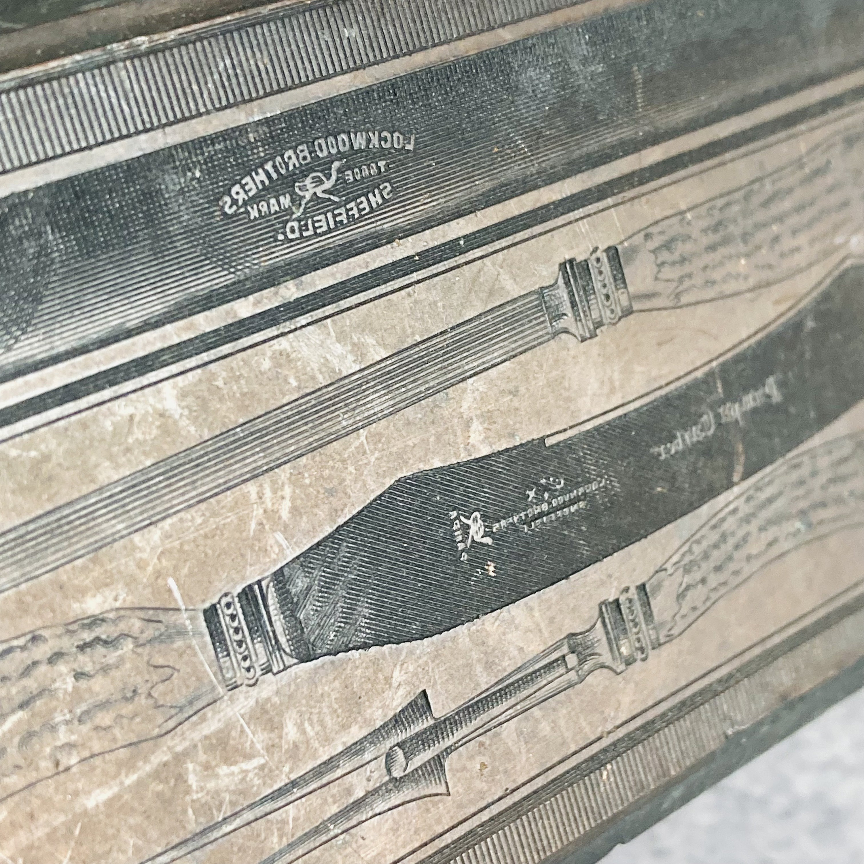 Antique Etched Copper Printing Plates of Cutlery for John Wilsons ...