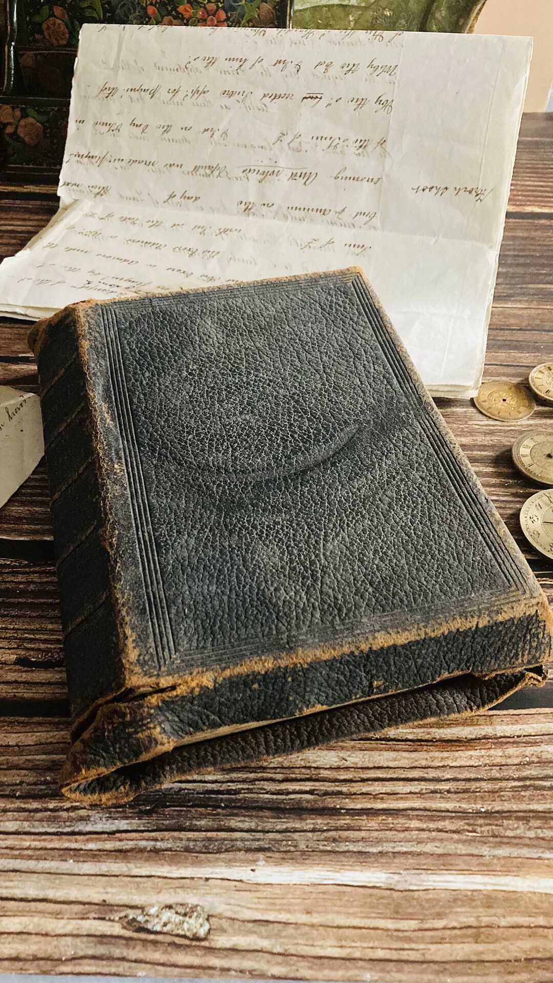 Antique Leather Covered Bibles - Etsy