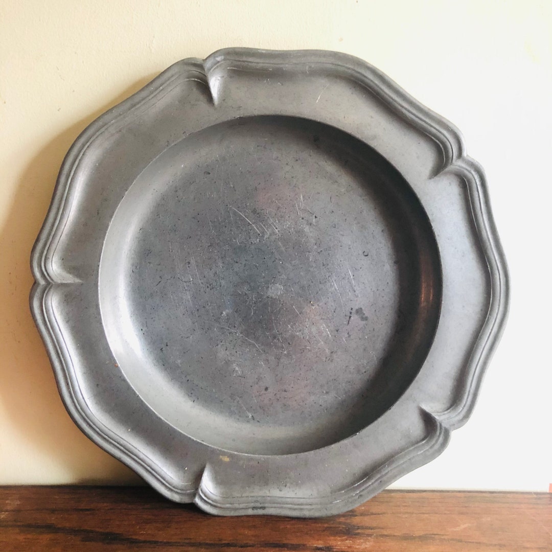 Antique Hallmarked Pewter Charger Plate - Etsy
