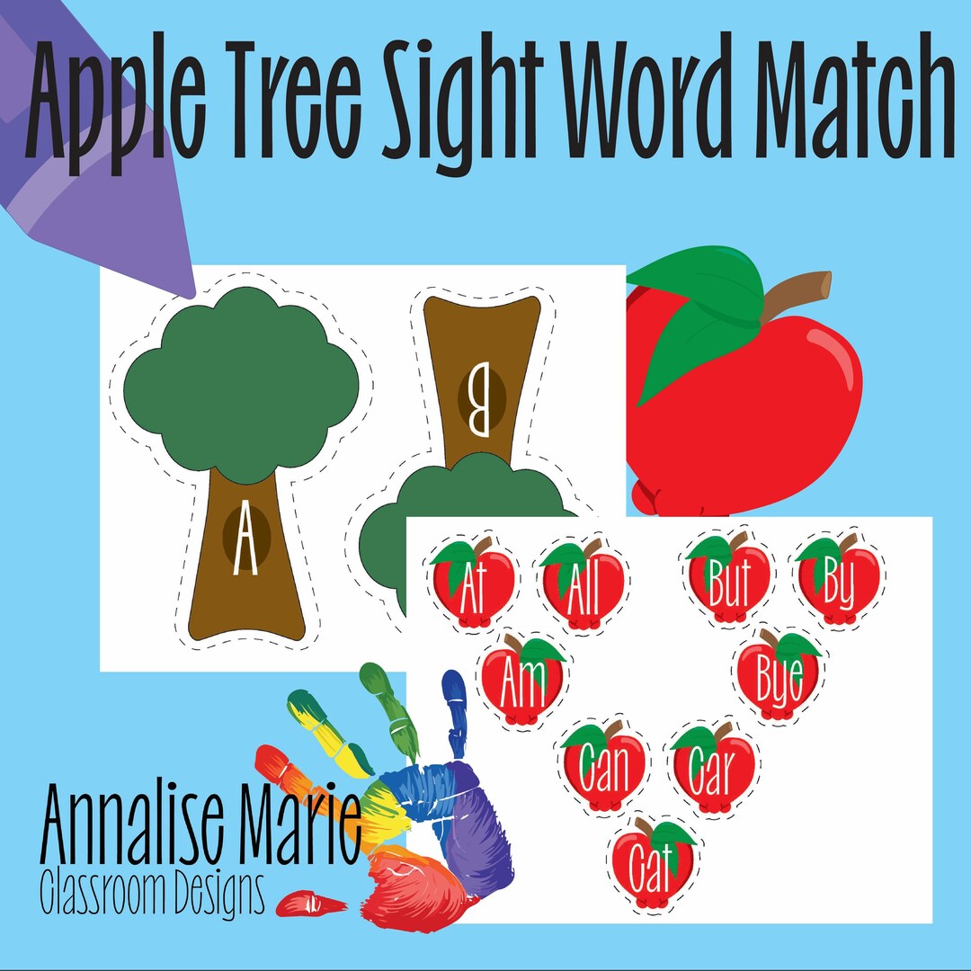 Apple Tree Sight Word Matching - Etsy