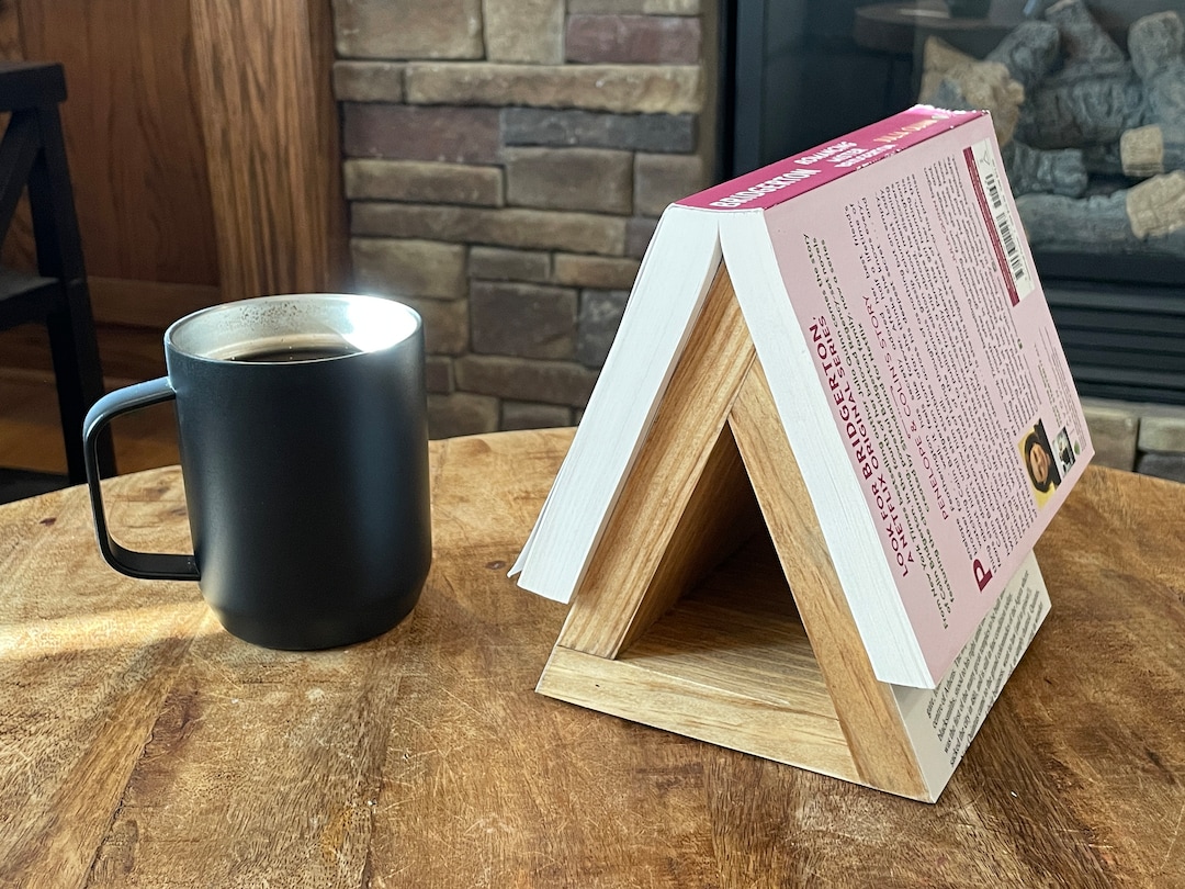 Nightstand Book Place Holder, Triangle Book Holder, Bookstand, Wooden ...