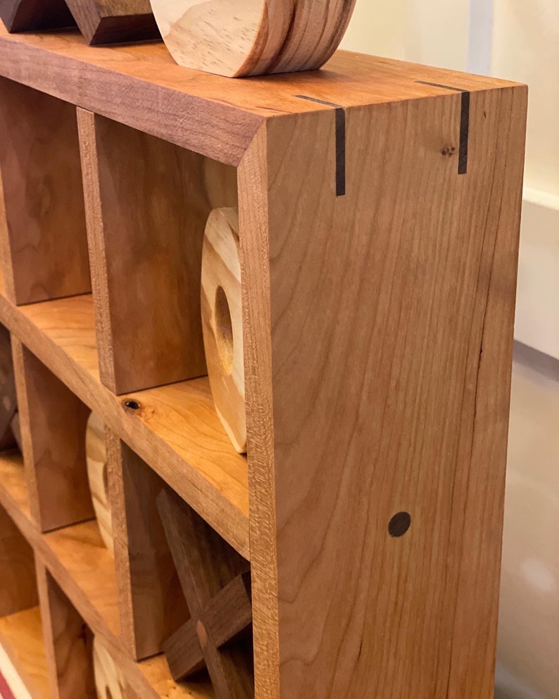 Hand-crafted Tic-tac-toe Shelf - 18"x18"x4" - Cherry Wood, Walnut, and ...