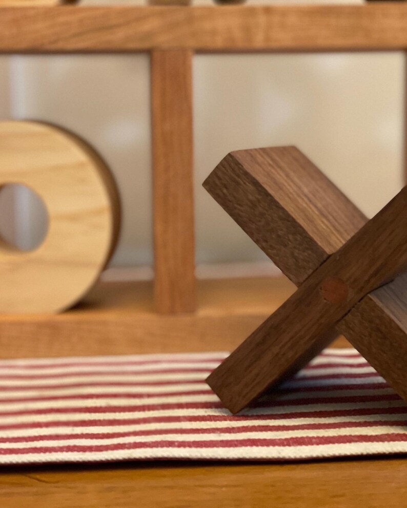 Hand-crafted Tic-tac-toe Shelf - 18"x18"x4" - Cherry Wood, Walnut, and ...