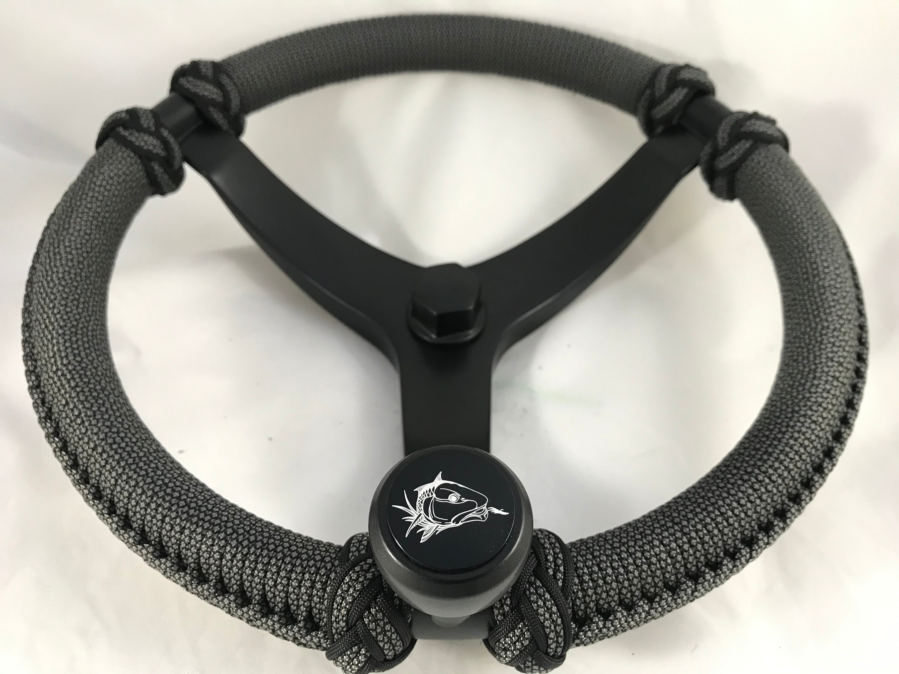 Gemlux Boat Steering Wheel Stainless Steel Paracord Wrapped With Steering Wheel Knob Insert Etsy