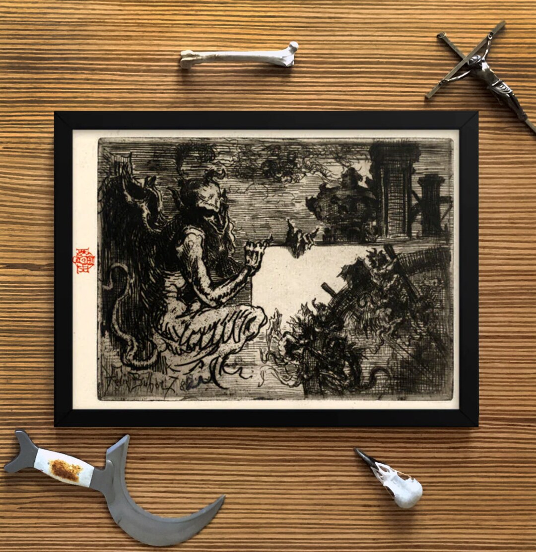 The Demon Printer Félix-hilaire Buhot Framed Poster - Etsy