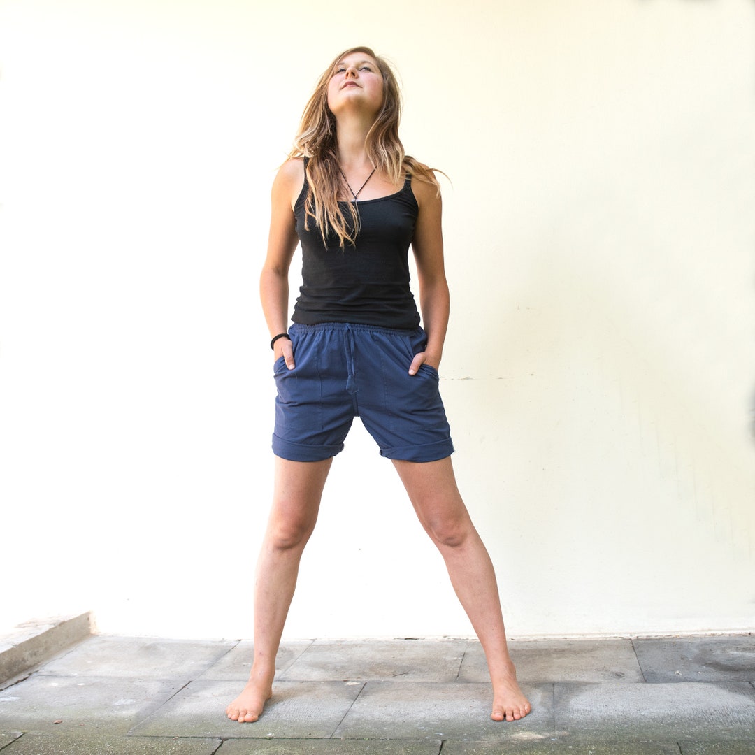 Maritime Cotton Shorts With Two Pockets and Elastic Waistband - Etsy