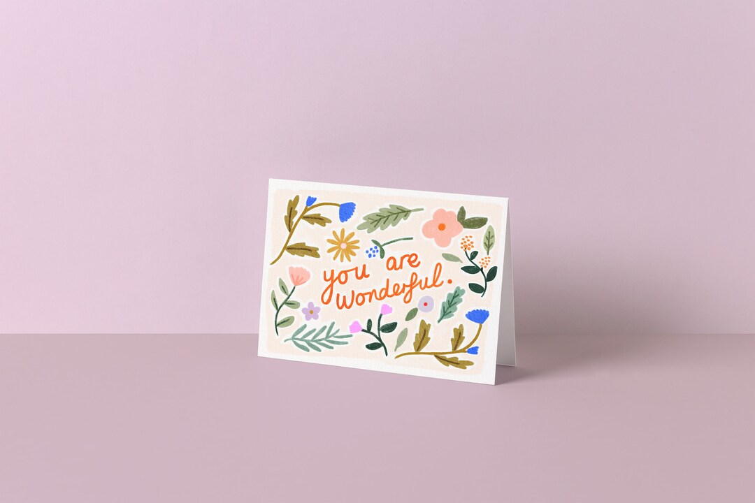 You Are Wonderful Card - Etsy