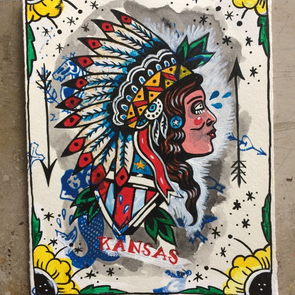 Native America Tattoo Flash - Etsy