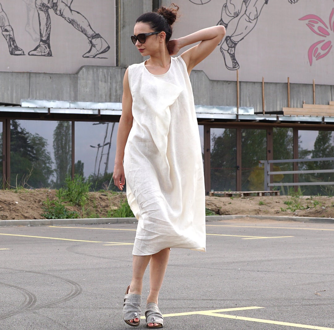 Flax Dress, Linen Cape, Cocoon Dress, Abaya, Linen Clothing ...